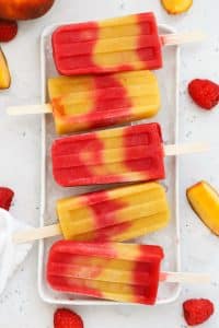 Raspberry Peach Popsicles • One Lovely Life