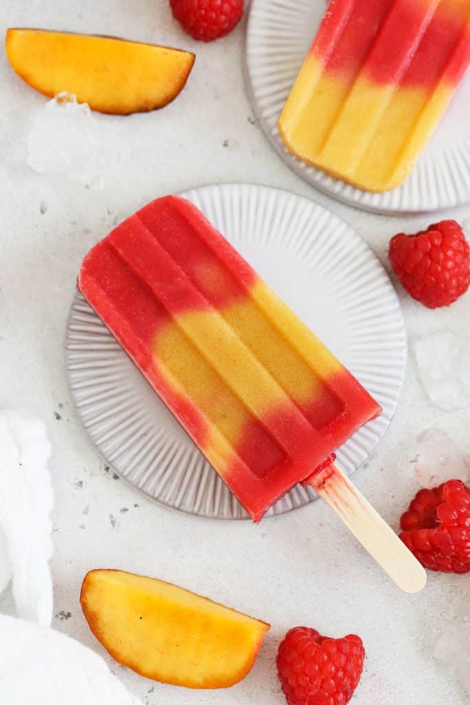 Raspberry Peach Popsicles • One Lovely Life