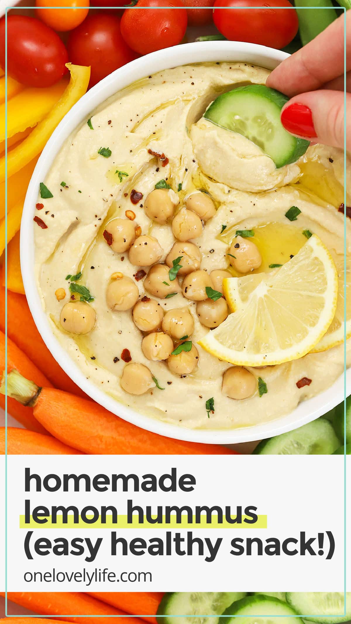 Easy Lemon Hummus Recipe (Made in 5 Minutes!)