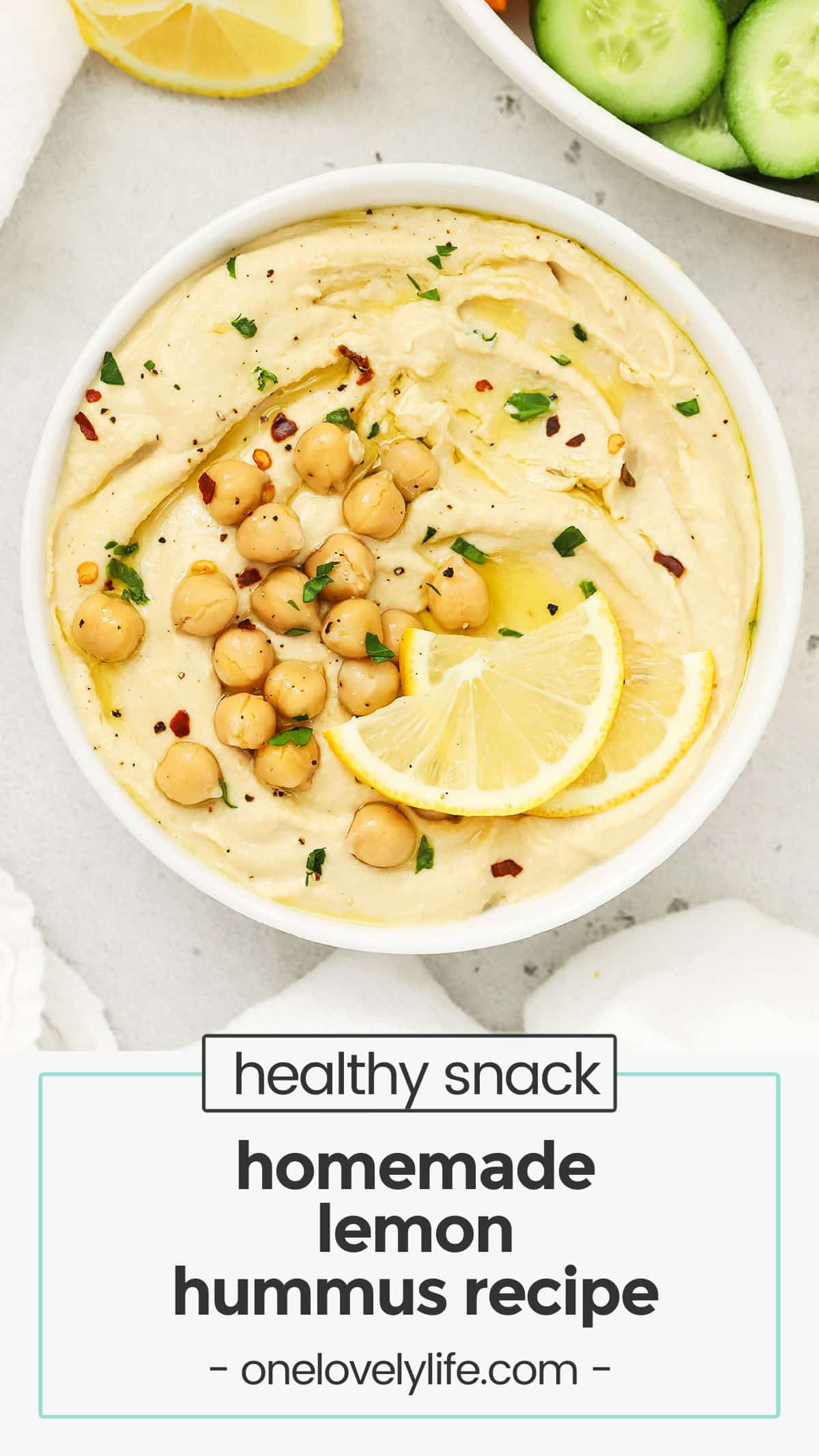 Easy Lemon Hummus Recipe (Made in 5 Minutes!)