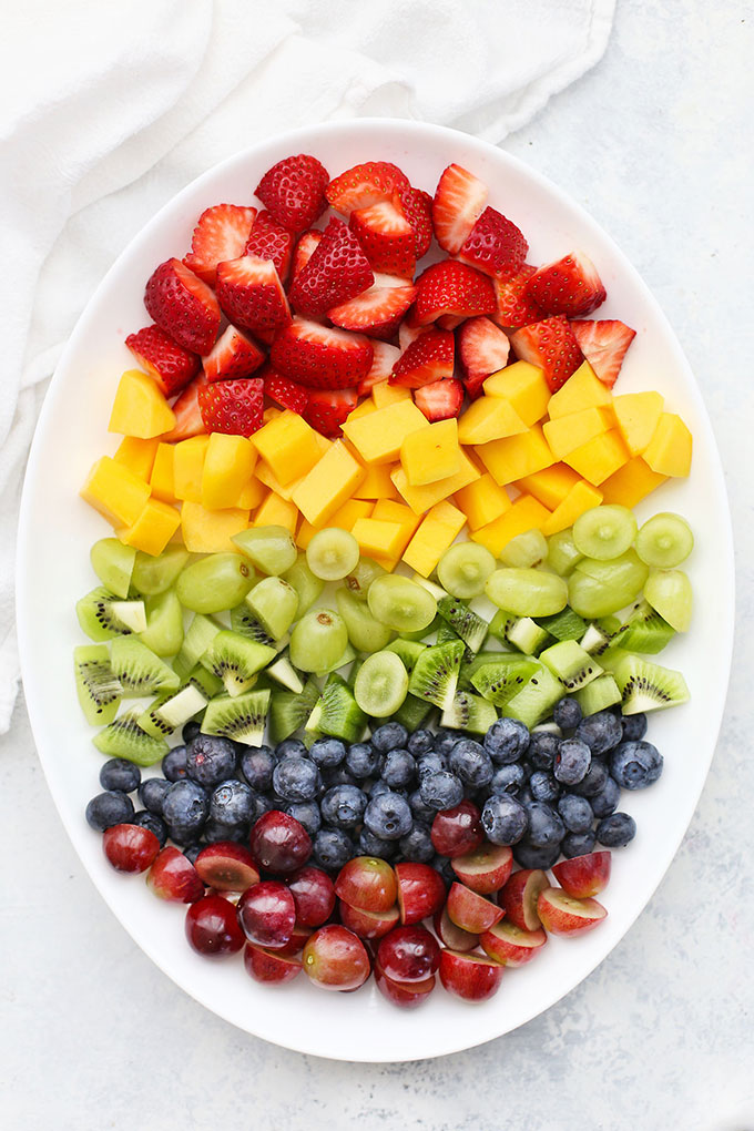 Rainbow Fruit Salad With Citrus Mint Dressing One Lovely Life