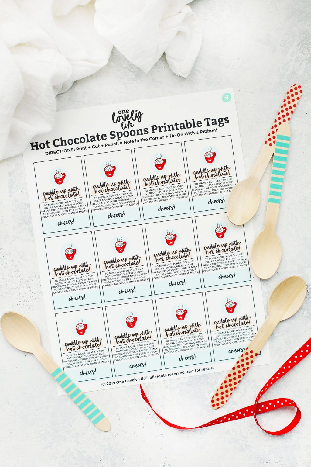 Hot Chocolate Spoons (+Free Printable Gift Tags!) • One Lovely Life