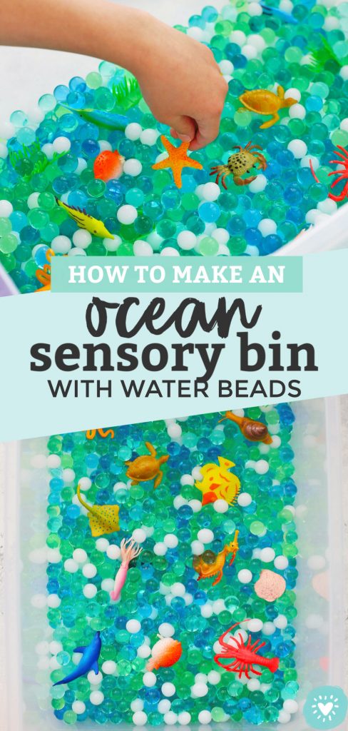 How to Make an Ocean Sensory Bin with Water Beads • One Lovely Life