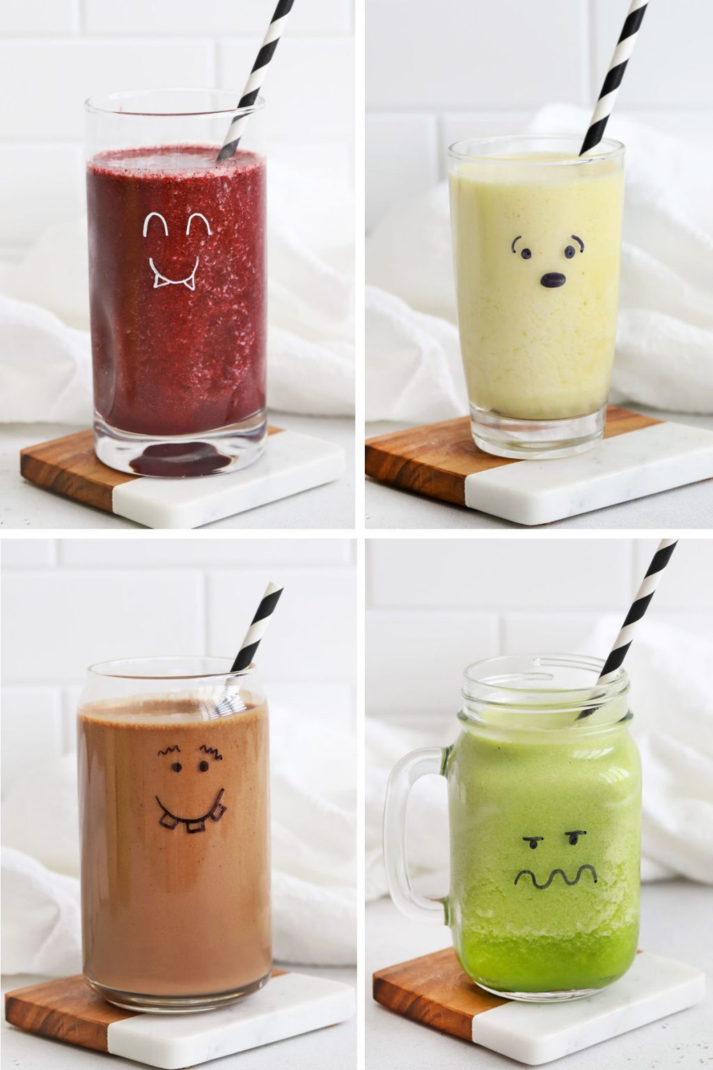 Halloween Monster Face Smoothies (Easy & Kid-Friendly!)