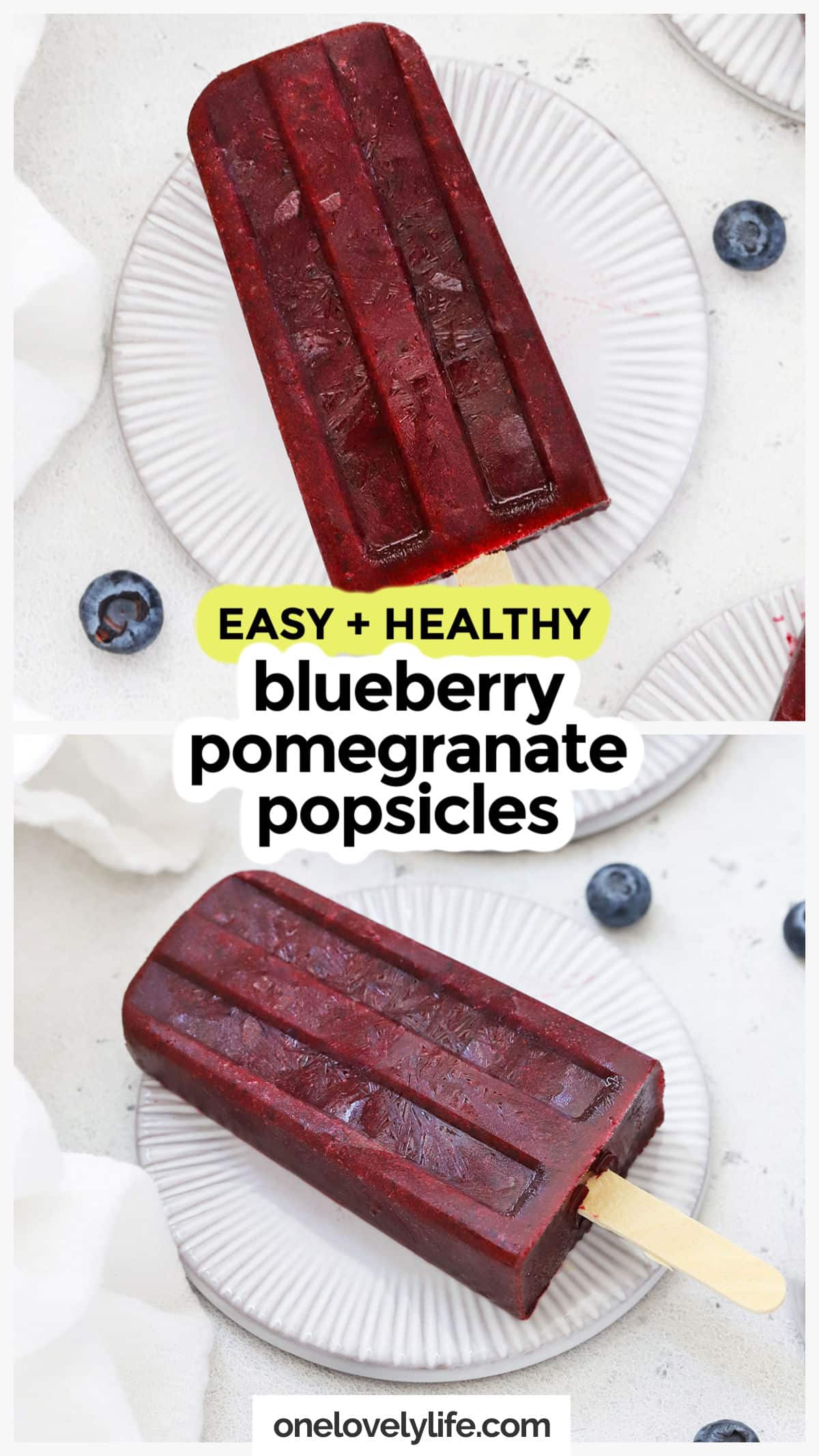 Healthy Blueberry Pomegranate Popsicles (Vegan & Paleo!)