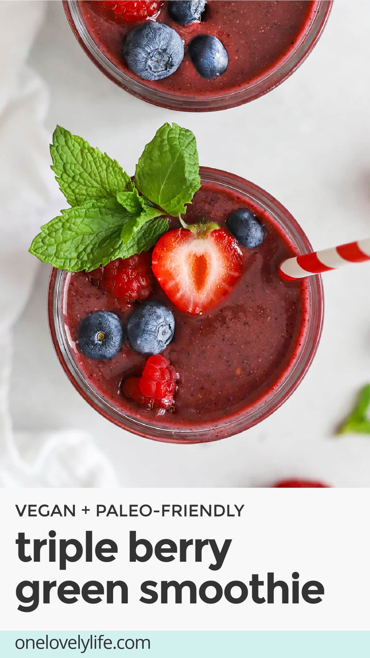 Berry Green Smoothie • One Lovely Life