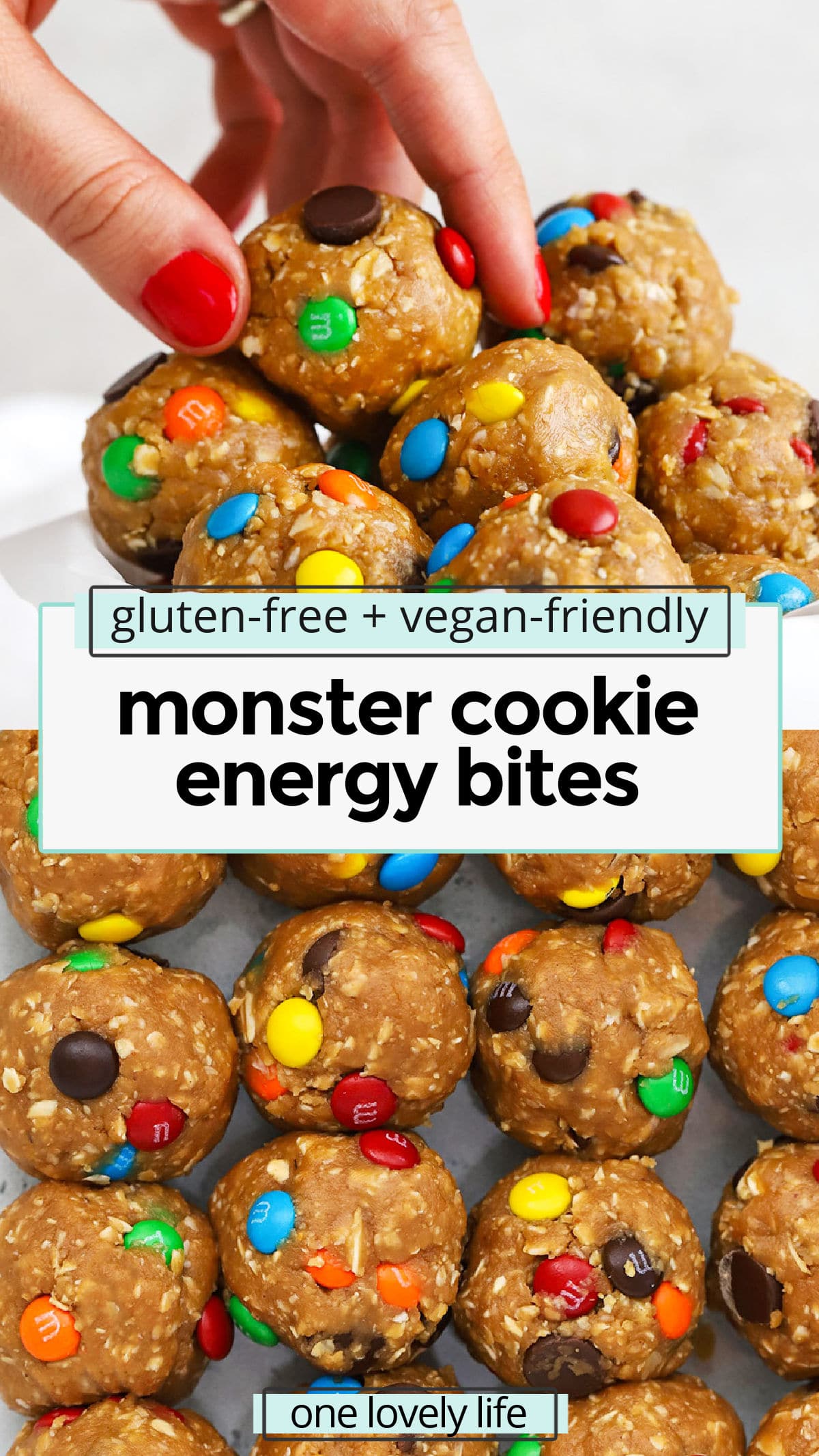 Monster Cookie Energy Bites (Gluten-Free) • One Lovely Life