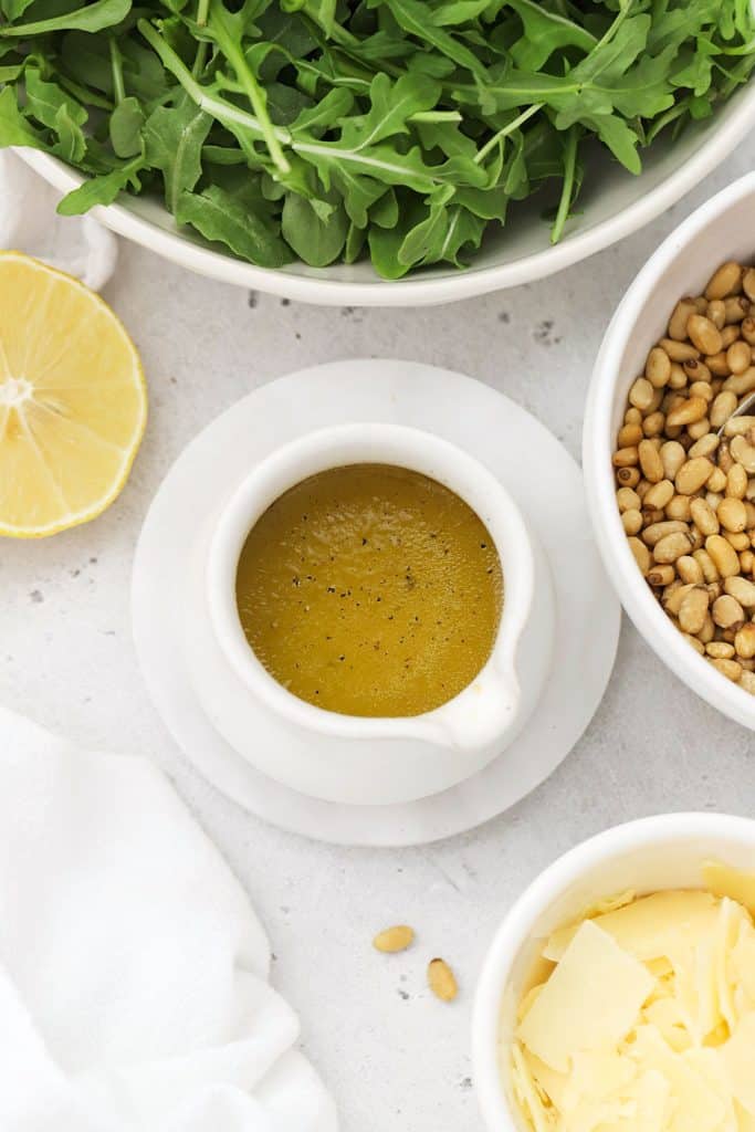 Easy Parmesan Arugula Salad & Dressing (Gluten-Free!)