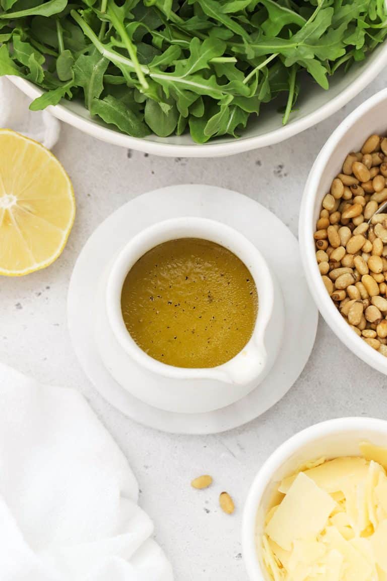 Easy Parmesan Arugula Salad & Dressing (Gluten-Free!)