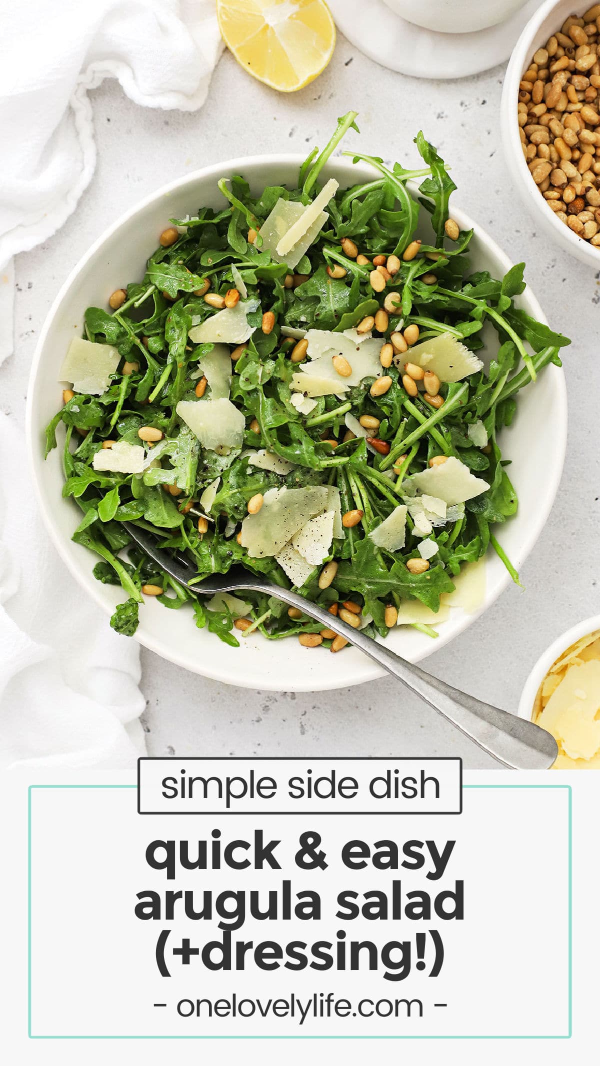 Easy Parmesan Arugula Salad & Dressing (Gluten-Free!)