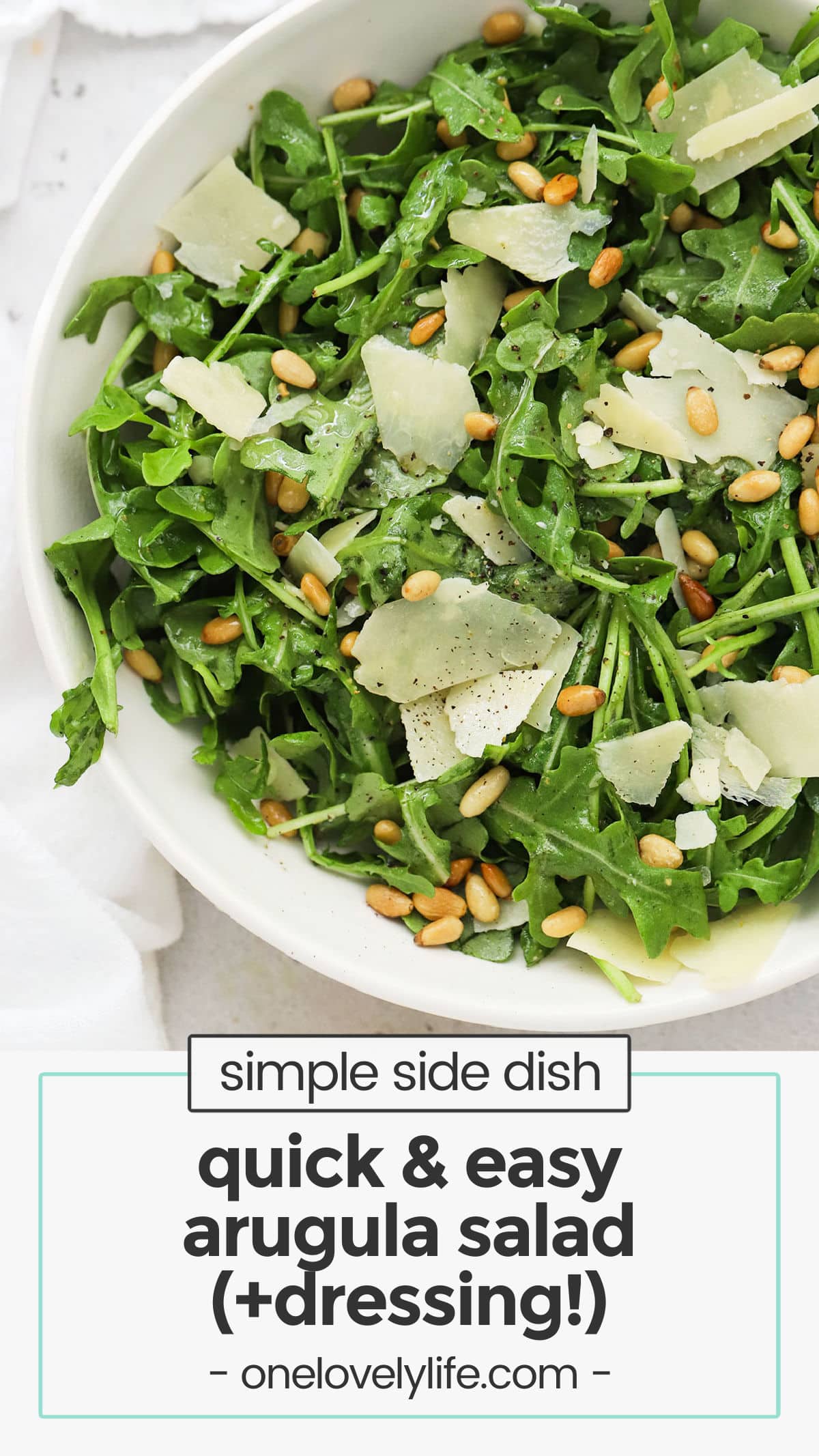 Easy Parmesan Arugula Salad & Dressing (Gluten-Free!)