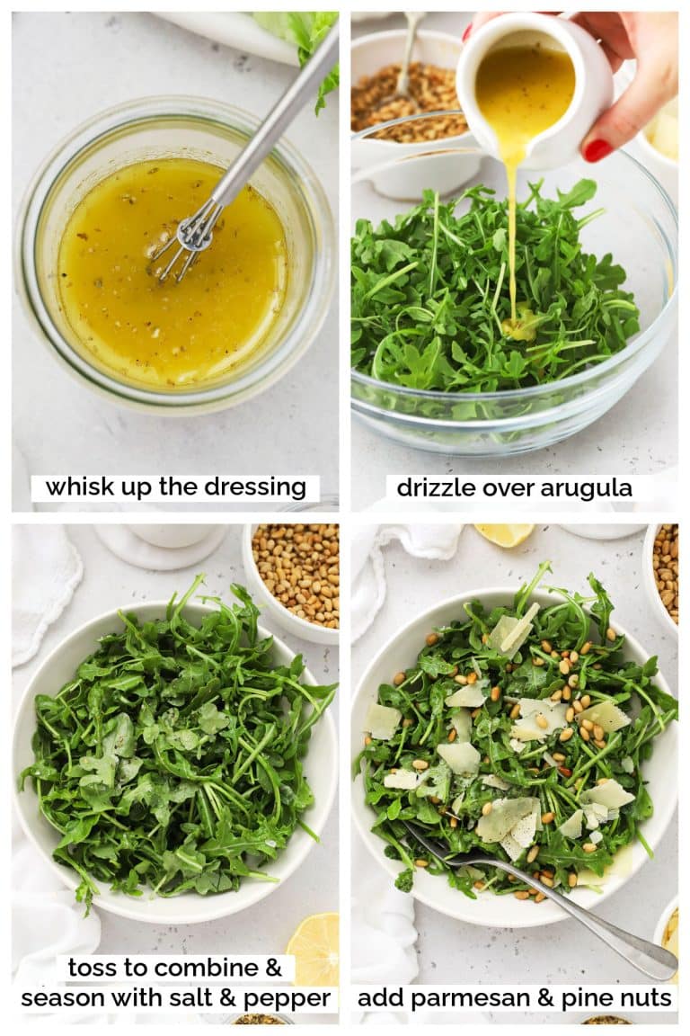 Easy Parmesan Arugula Salad & Dressing (Gluten-Free!)