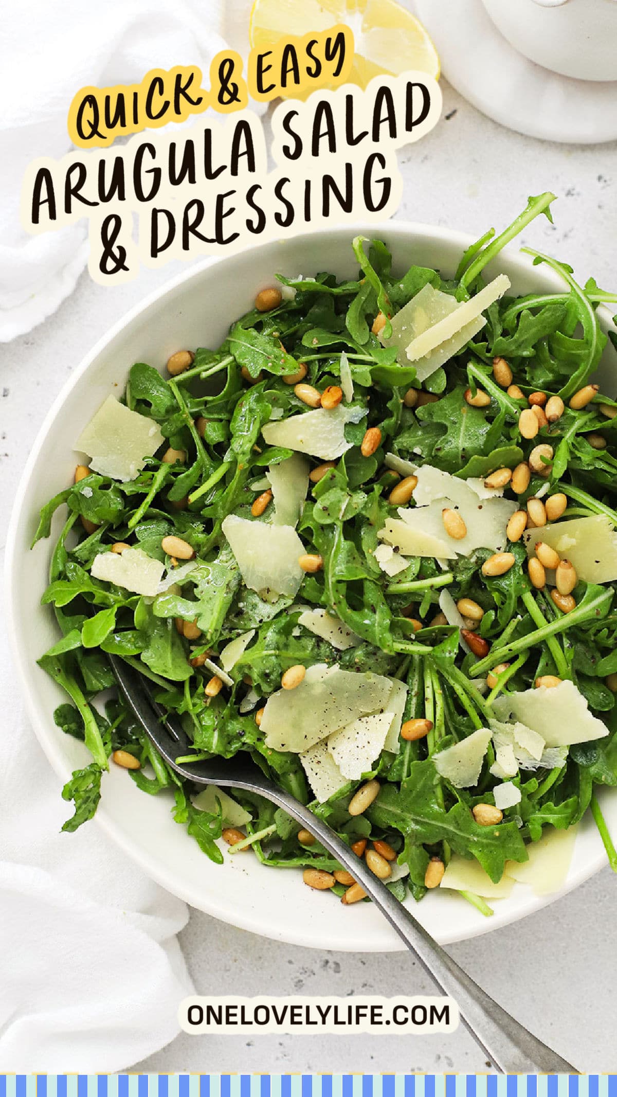 Easy Parmesan Arugula Salad & Dressing (Gluten-Free!)