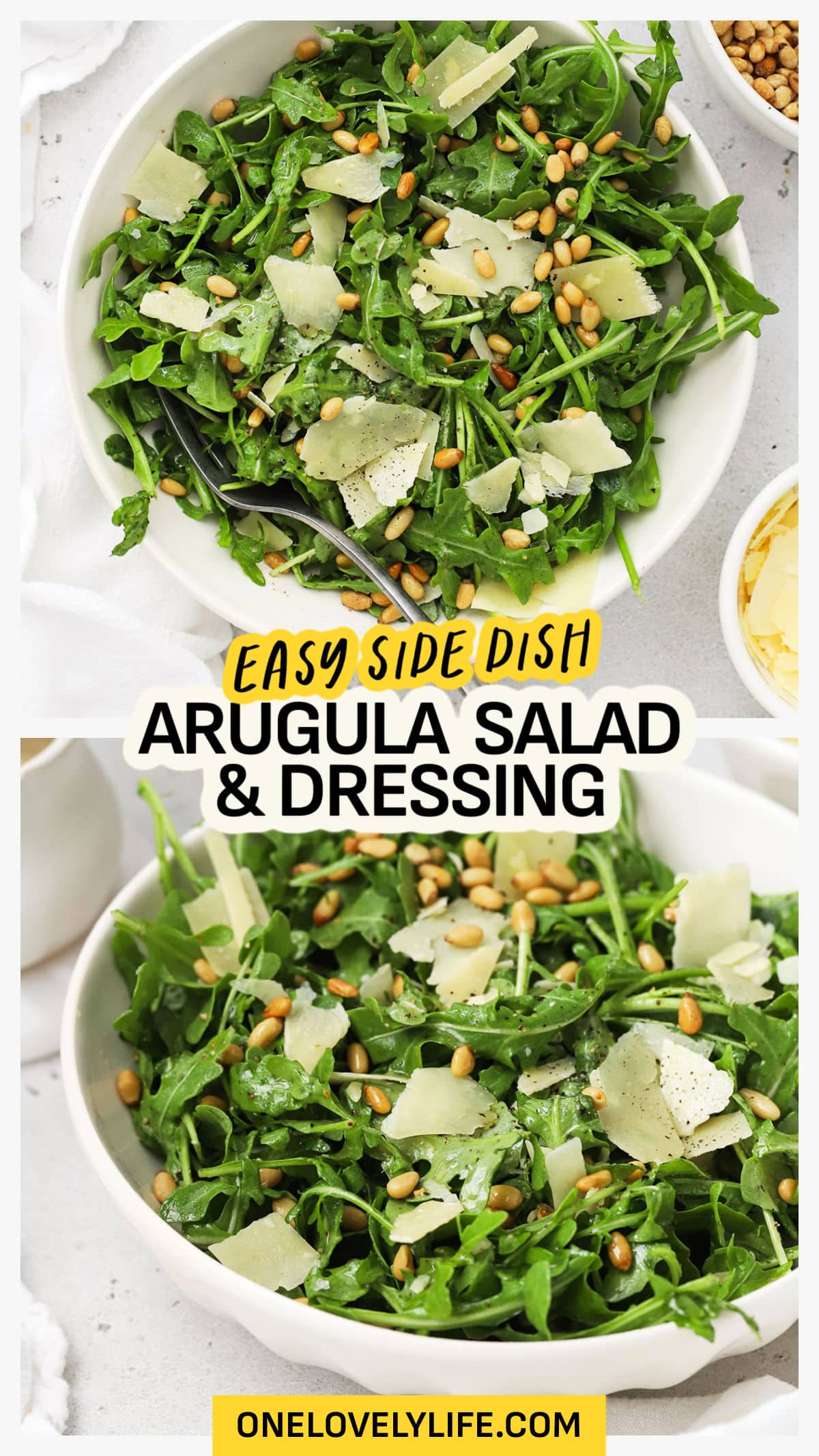 Easy Parmesan Arugula Salad & Dressing (Gluten-Free!)