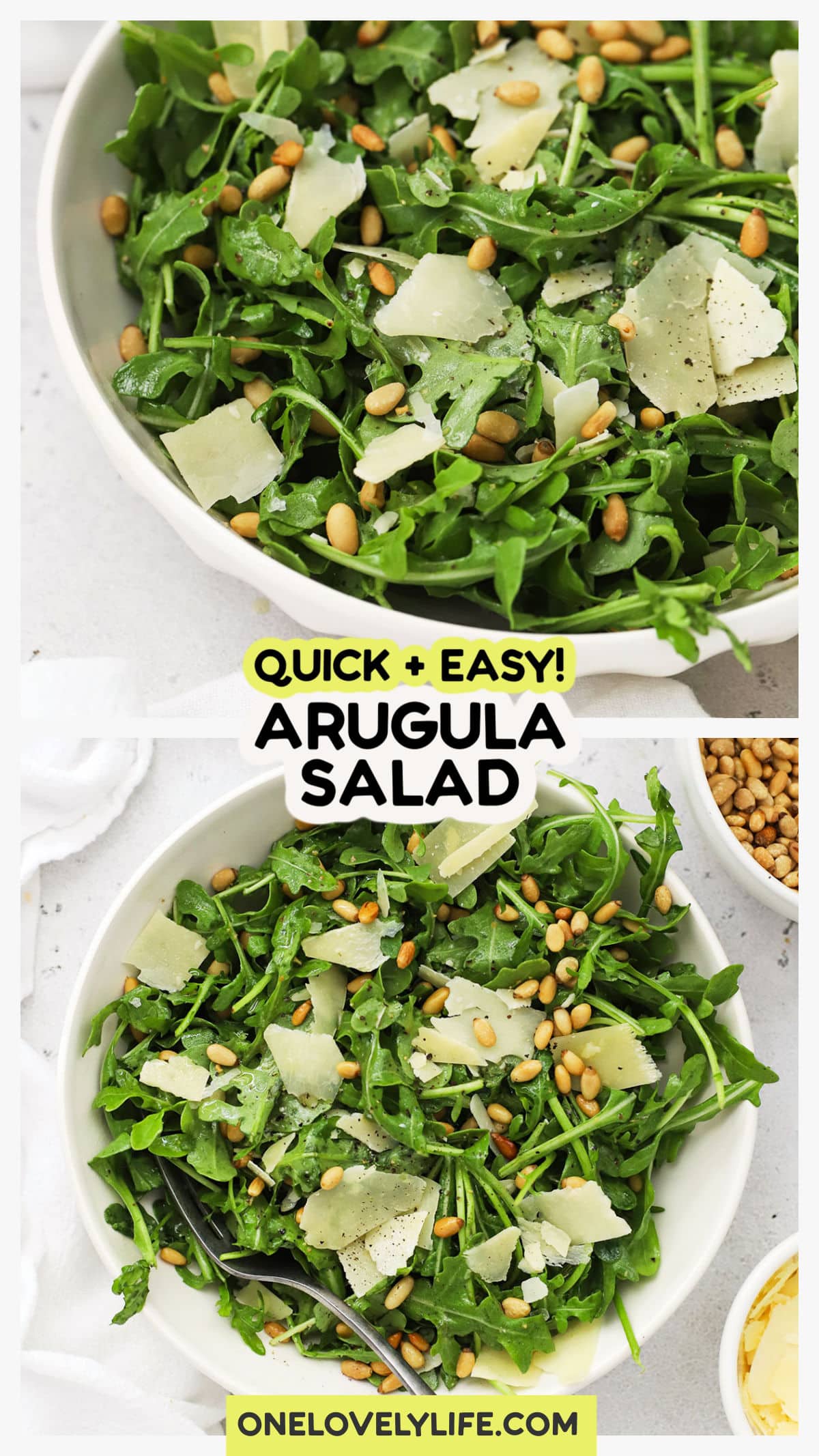 Easy Parmesan Arugula Salad & Dressing (Gluten-Free!)