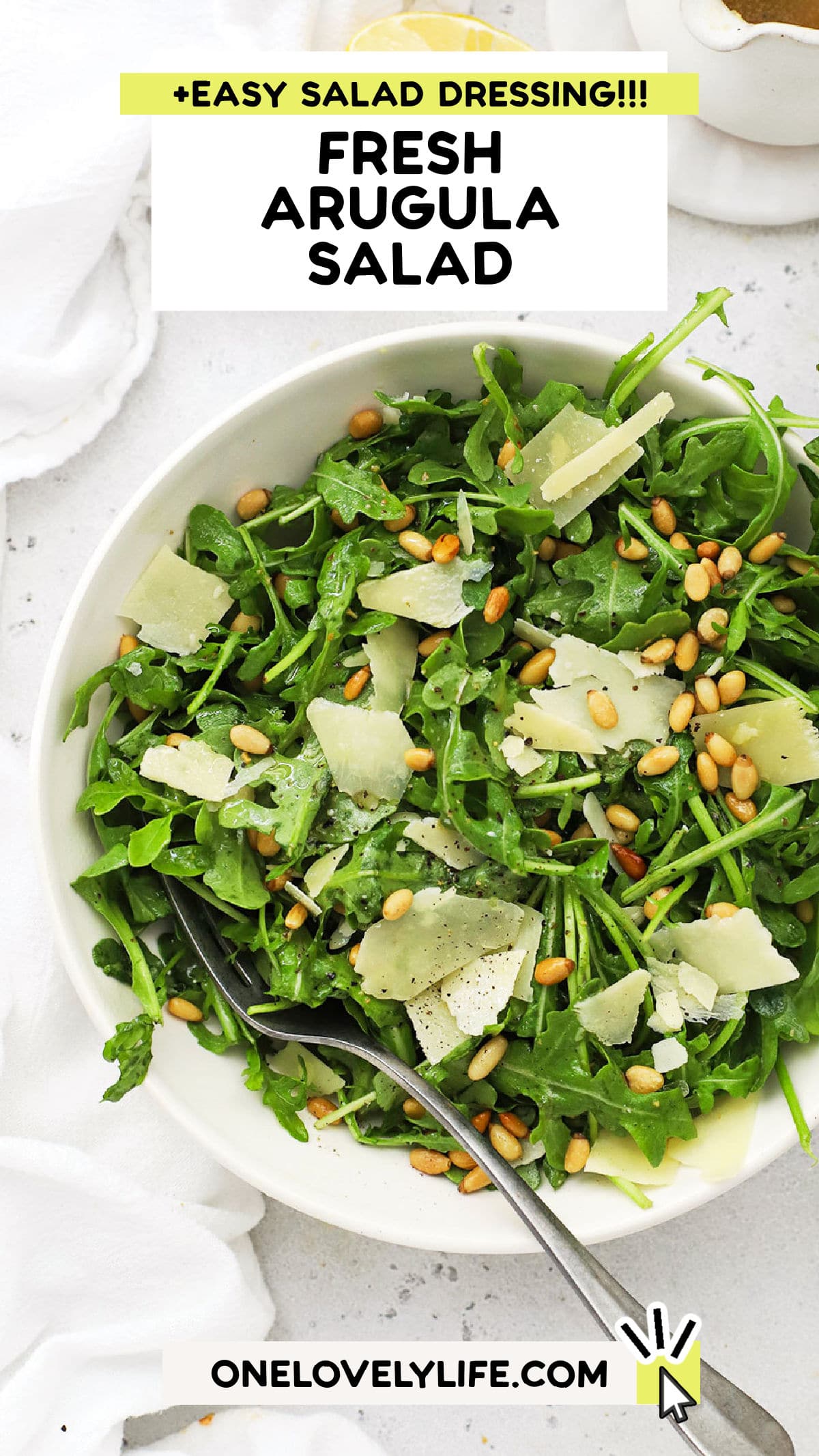 Easy Parmesan Arugula Salad & Dressing (Gluten-Free!)