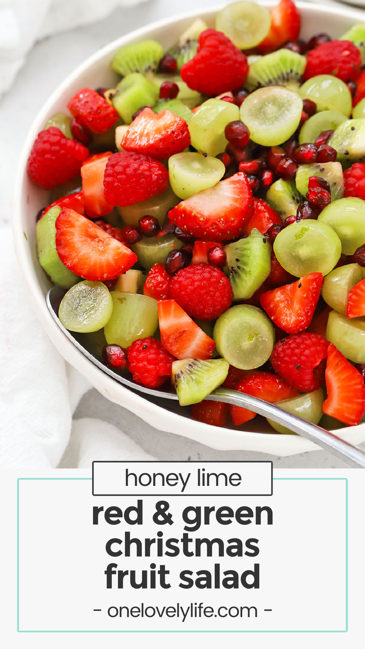 Red & Green Christmas Fruit Salad • One Lovely Life