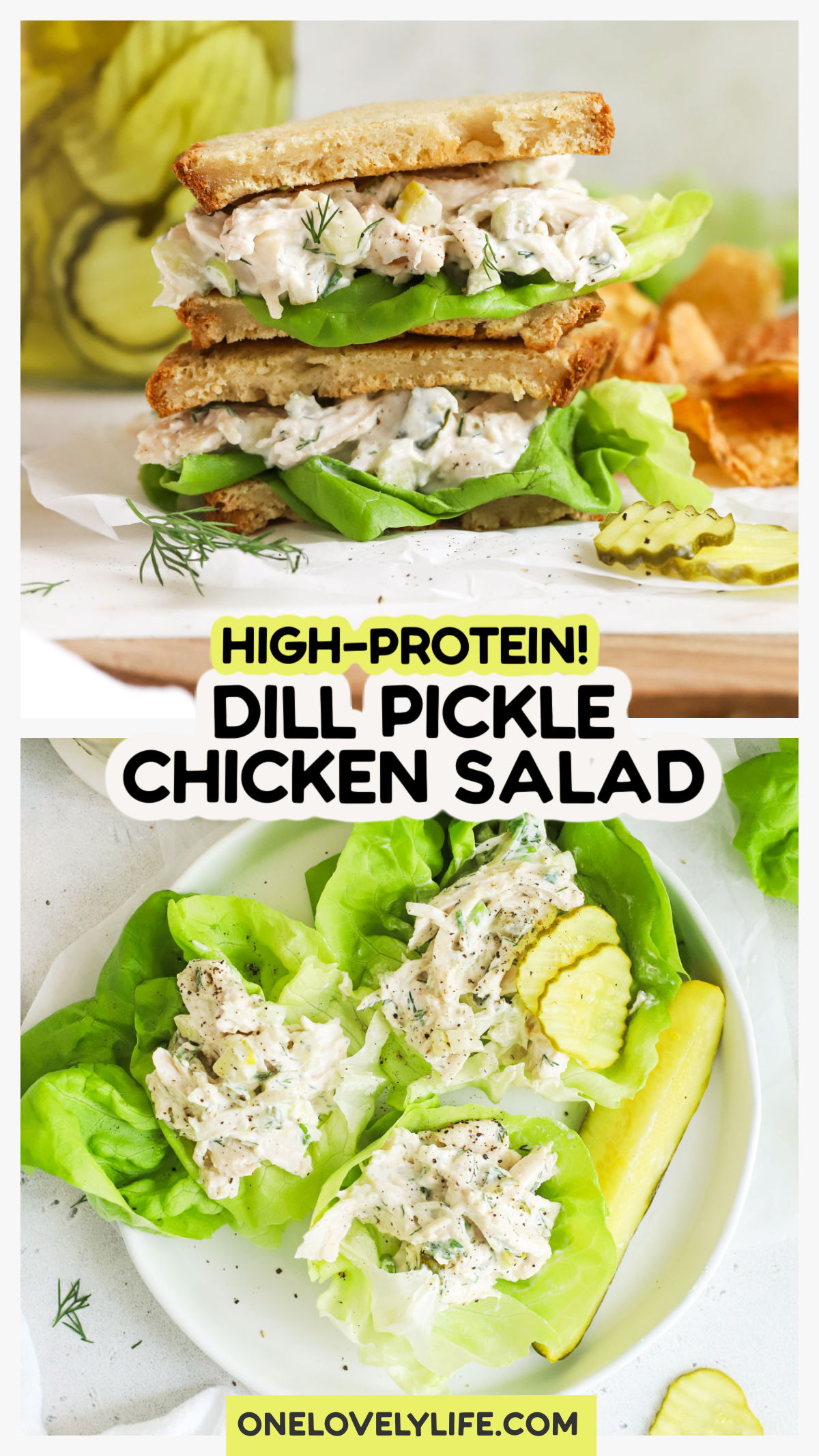 Easy Dill Pickle Chicken Salad (High-Protein!)