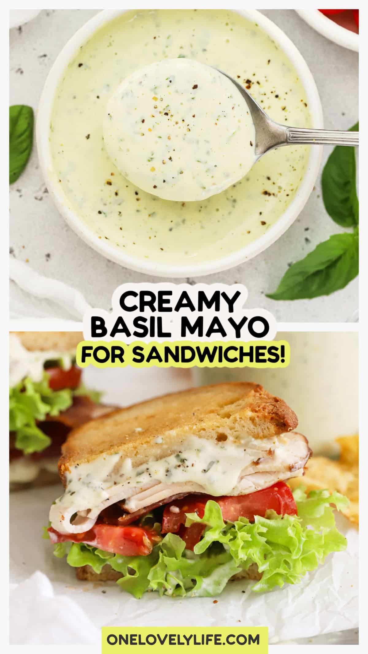 Easy Fresh Basil Mayo (AKA Creamy Basil Aioli!)