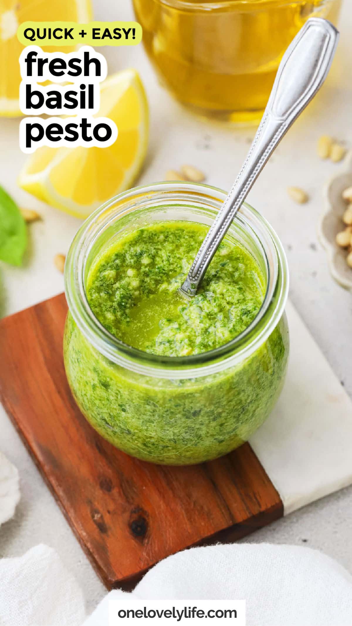 Easy Homemade Basil Pesto (5 Minute Recipe!)